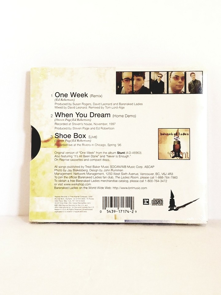 One Week (CD Single, 1998) by Barenaked Ladies - NEW & SEALED W FREE ...