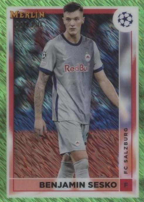 2022-23 Topps Merlin UEFA Club Competitions - Benjamin Sesko #68 Neon ...