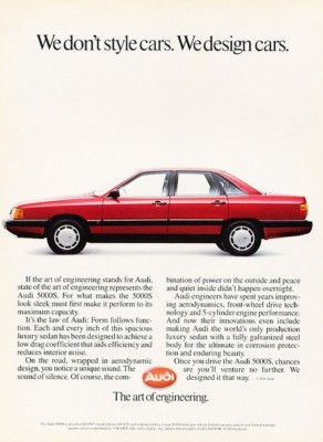 1986 Audi 5000S red 4-door Classic Advertisement Ad P65 | eBay