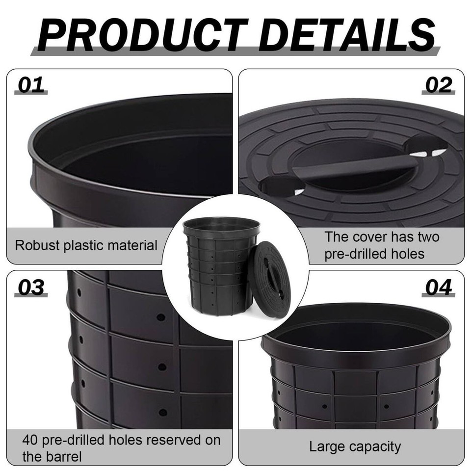 Sump Pump Basin with Lid Holds 10 Gallons 15" Tall Heavy-Duty ...