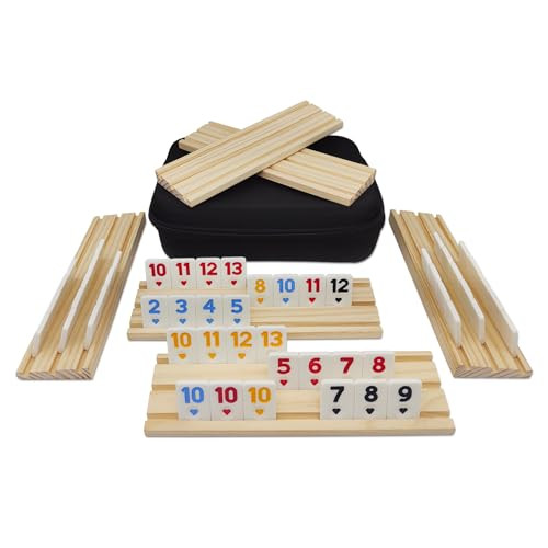 Rummy Cube 6 Player Edition with 6 Wooden Racks, Rummy Cube Game with ...