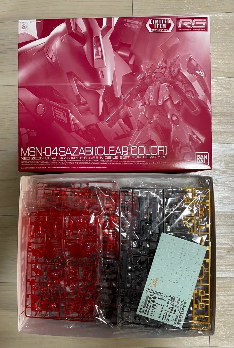 BANDAI Gundam Base Limited RG SAZABI Clear Color 1/144 Plastic Model ...