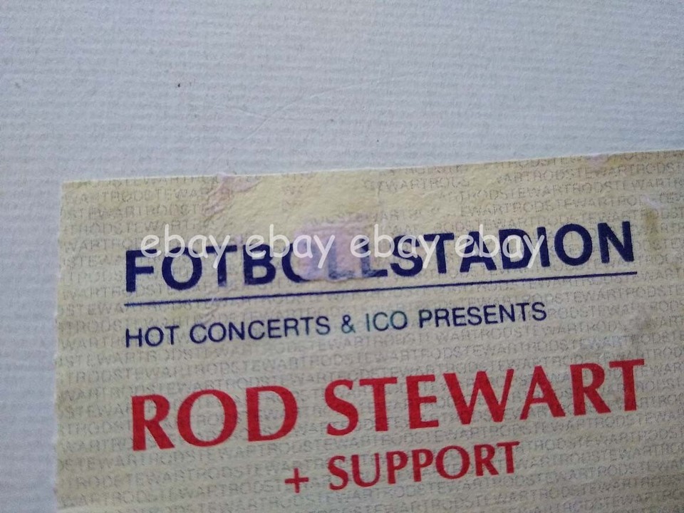 rod stewart Ticket Stub Fotbollsstadion Stockholm Sweden August 16 1986 ...