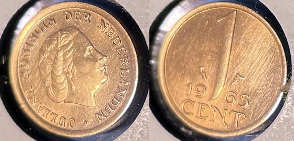 Netherlands 1965 1 Cent - Juliana KM-180 Bronze aUNC #100 - US Seller | eBay