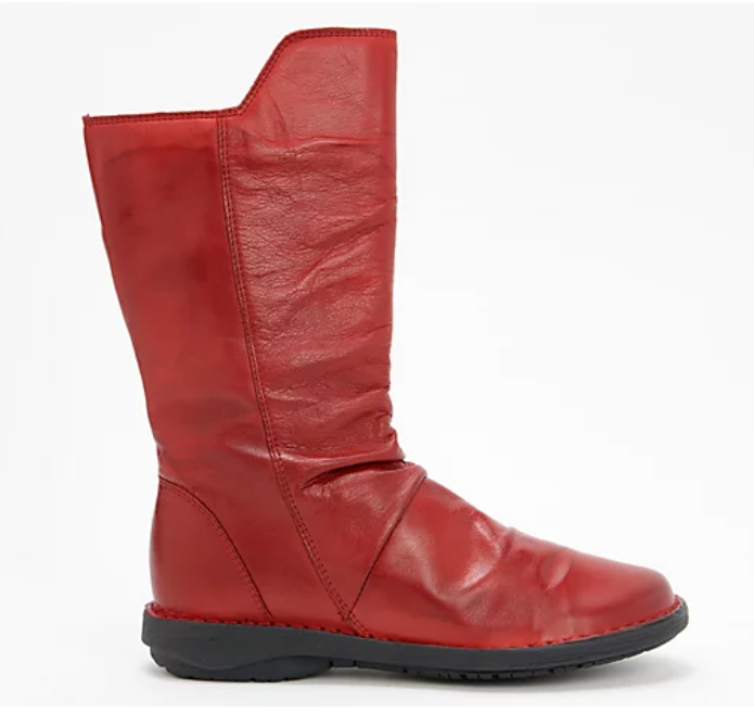 Miz Mooz - Leather Ruched Mid Boots - Parnell - Red | eBay