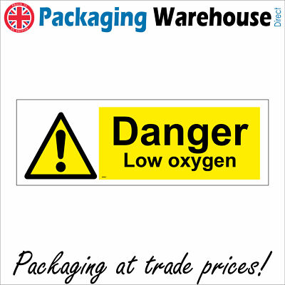WS611 DANGER LOW OXYGEN SIGN WARNING PEOPLE RISK COPD LUNGS HEALTH ...