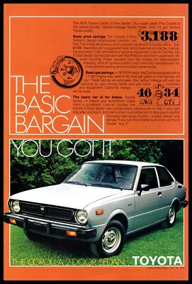 1978 Toyota The Basic Bargain You Got It Vintage Print Ad Gray Car | eBay