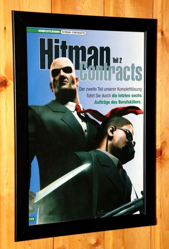 Hitman Contracts Video game Rare Small Poster / Old Ad Page Framed PS2 ...