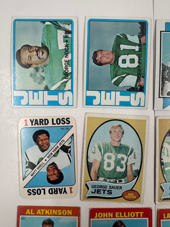 1970-1973 NY Jets 13 Card Lot Matt Snell John Riggins Don Maynard ...