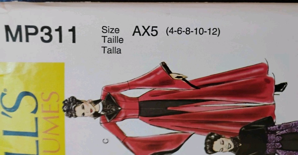 McCall's Pattern Mp311 Fairy Tale Evil Queen Coat Costume Cruella Goth Sz 6-12 | eBay