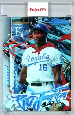 2021 TOPPS PROJECT 70 BO JACKSON BY SALADEEN - RAINBOW FOIL 50/70 #490 ...