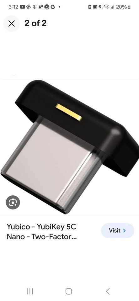 Pre-Owned YubiKey 5C Nano, Factory Reset | eBay