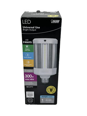 Feit Electric 300W Equivalent Corn Cob Motion & Dusk-Dawn LED Light ...