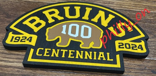 NHL Boston Bruins Centennial Logo Wood Sign 15"x10" Wall Decor Handmade ...