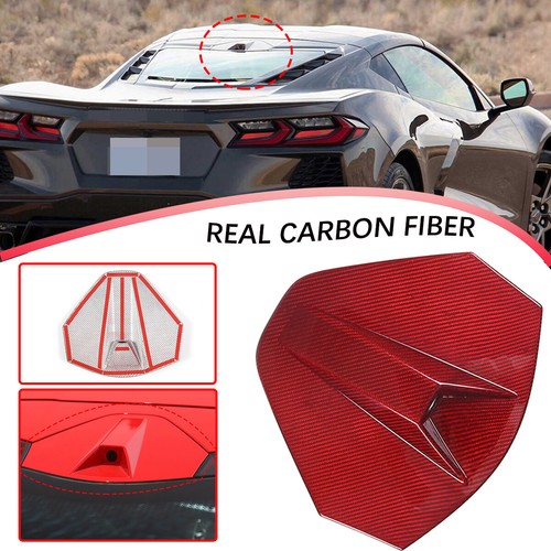 Red Real CARBON FIBER Rear Decklid Camera Cover Für 20-Up Corvette C8 ...