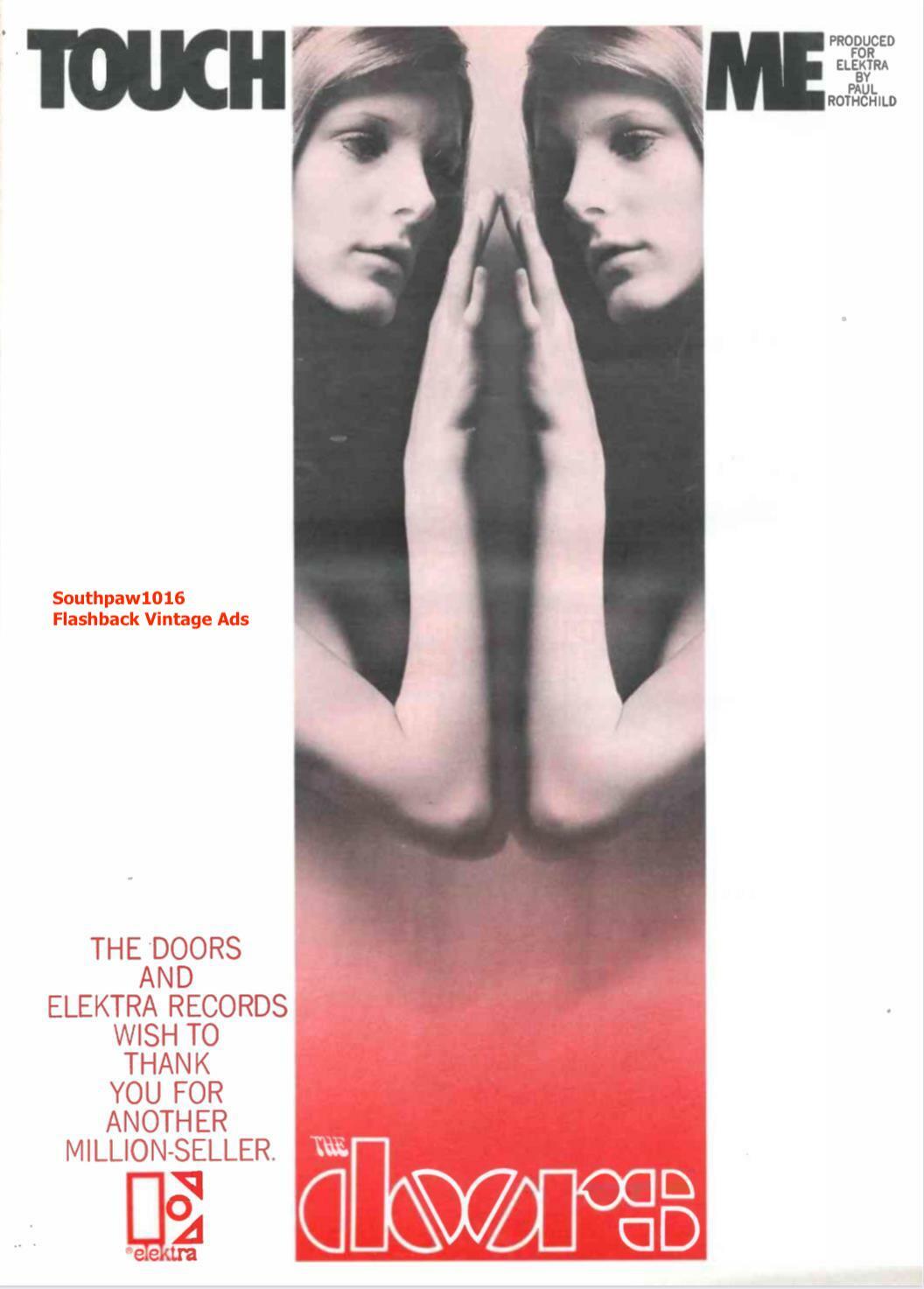 1969 The Doors "Touch Me" Song Release Music Industry Promo Reprint Ad ...