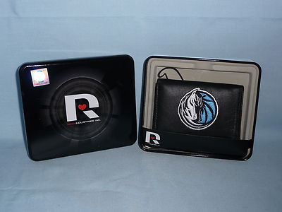 DALLAS MAVERICKS embroidered Leather TriFold Wallet NEW in Tin Box ...