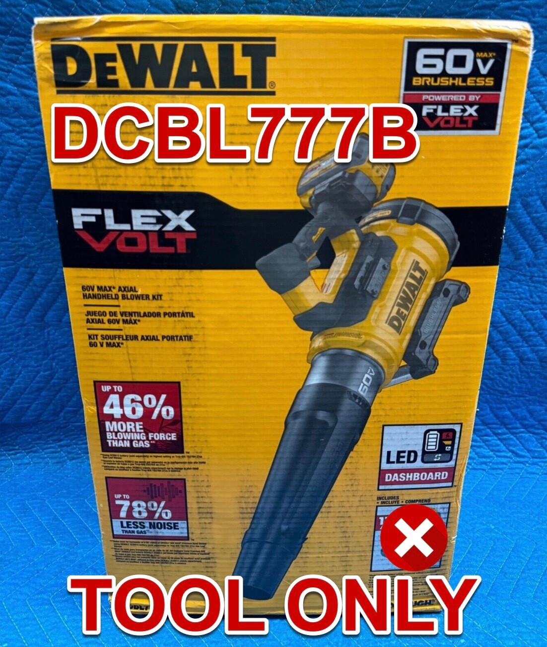 DEWALT DCBL777B High Powered 60V Leaf Blower TOOL ONLY READ!! | eBay