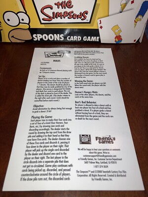 The Simpsons Spoons Card Game 2008 Replacement Piece Paper Instructions ...