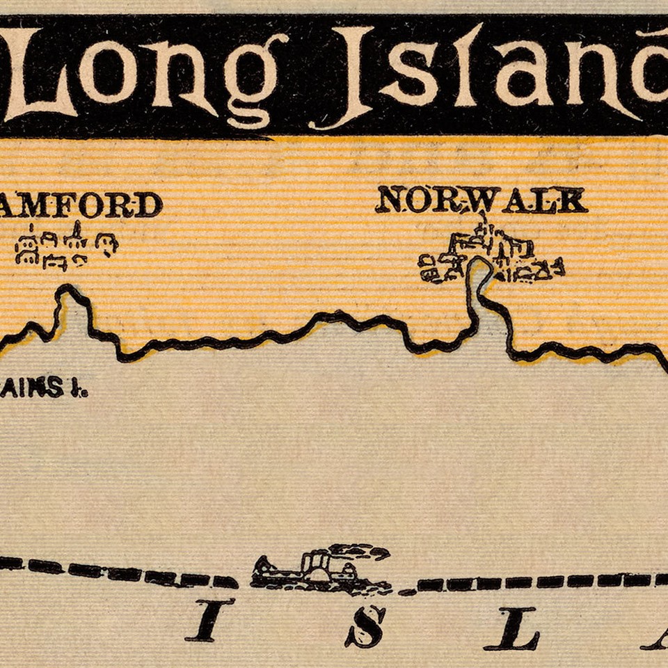 Long Island Sound New York Map Fall River Line c. 1880 | Vintage Decor ...