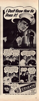 1944 Colgate Ribbon Dental Cream Print Ad WWII Era Soldiers Toothpaste ...