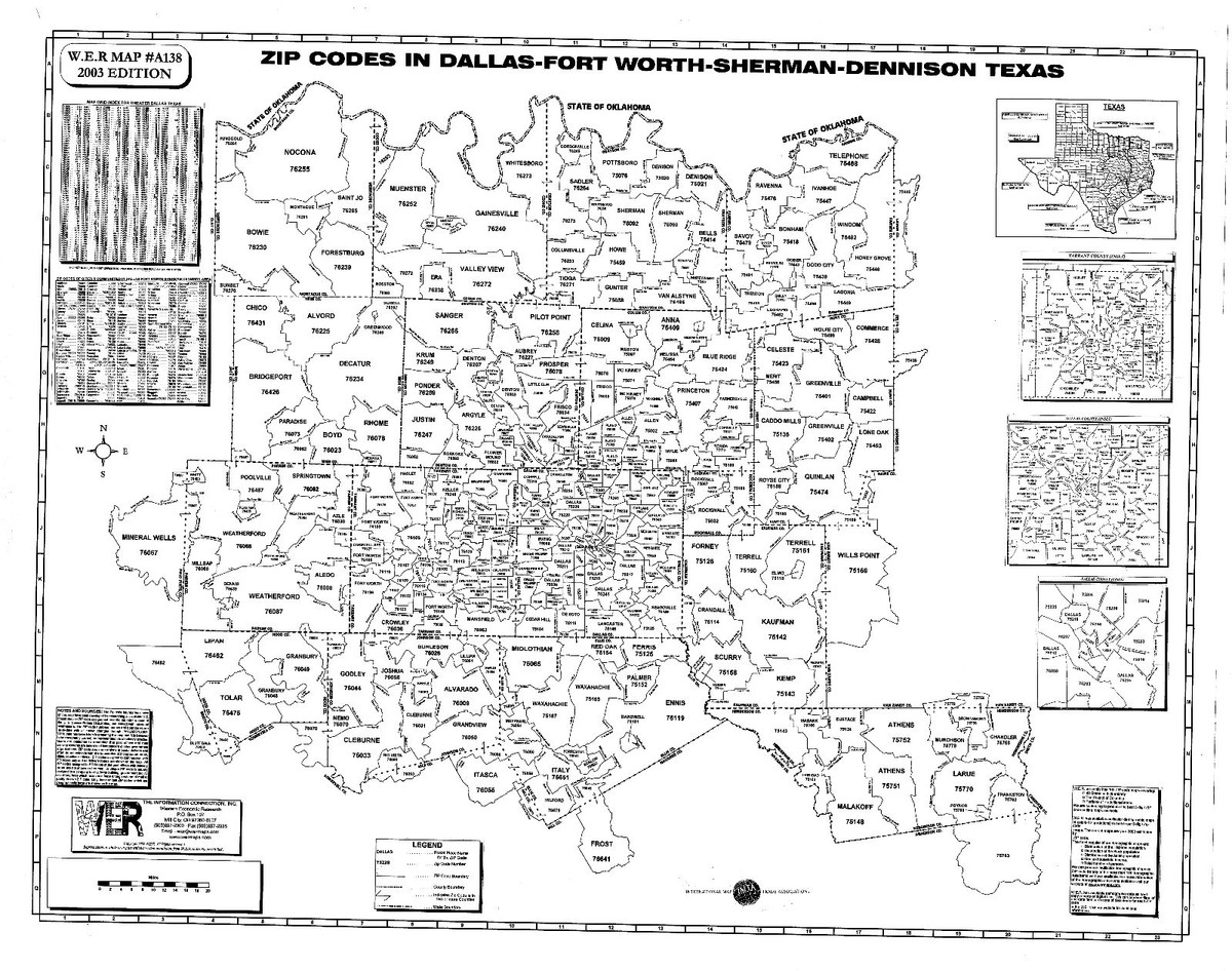 Dallas Zip Code Map Printable Dallas County TX Zip Code Map