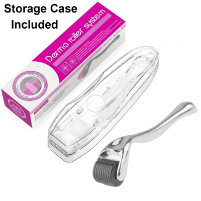 Derma Roller For Hair Loss Beard Growth Titanium Derma Roller 0.25-1.5MM Silver | eBay