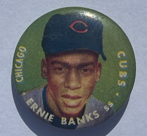 1956 Topps Baseball Pin Coin Token Pinback + Ernie Banks Card: Chicago ...