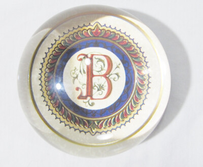 Crystal Paperweight Letter B Monogram Made in France 3.5" Diameter ...