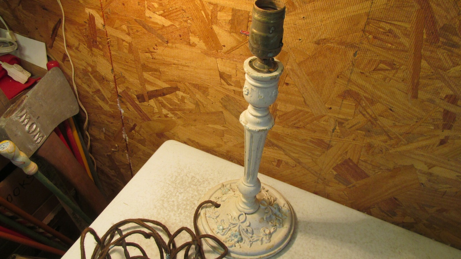 Antique Painted Wood Table Lamp Parts | eBay