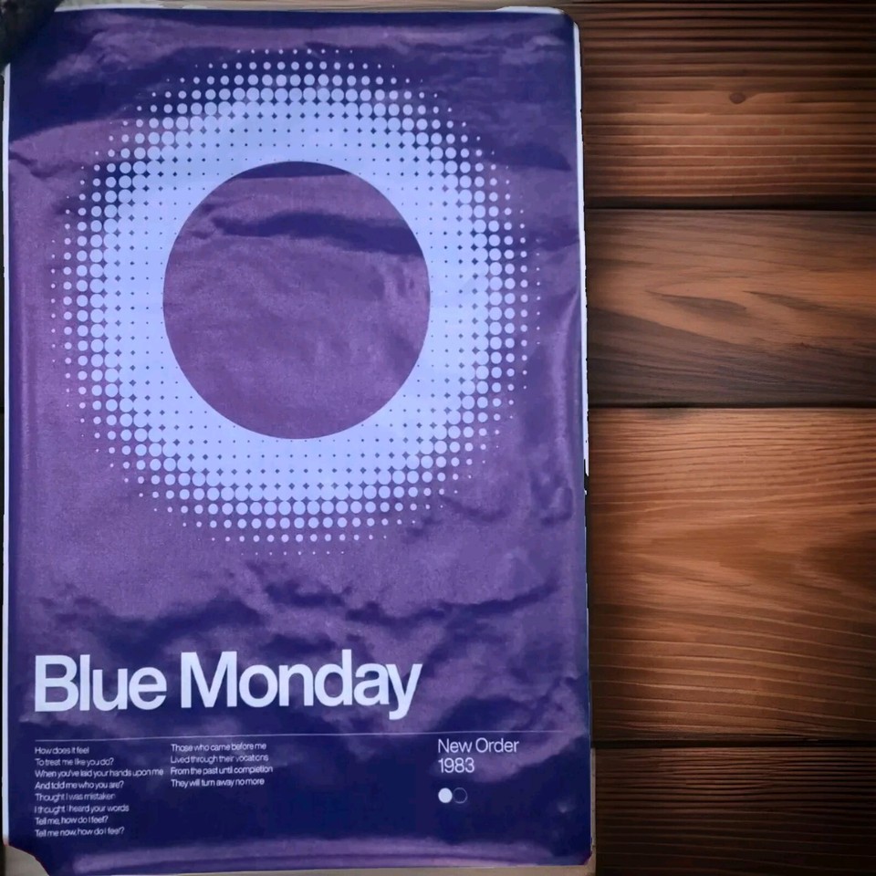 New Order Blue Monday Canvas Poster 24" X 36" Rock UK Blue Colored | eBay