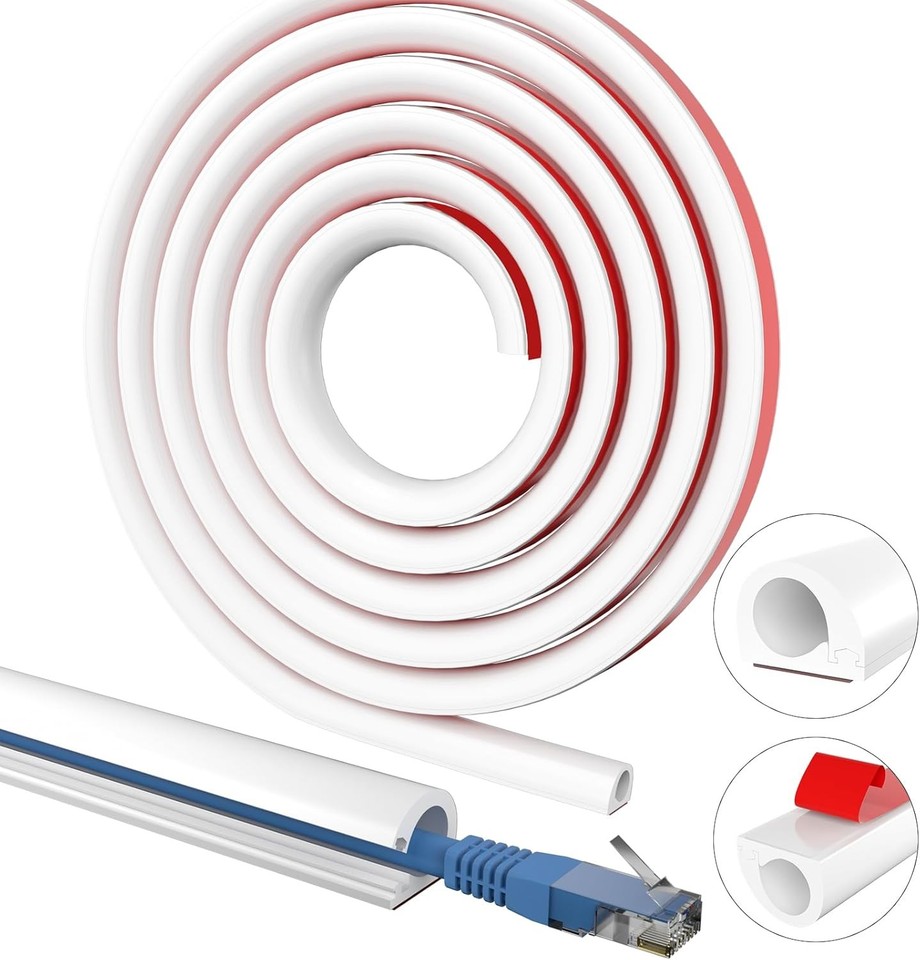 39”-197'Wall Cable Hider Flexible Wire Cord Management Self-Adhesive ...