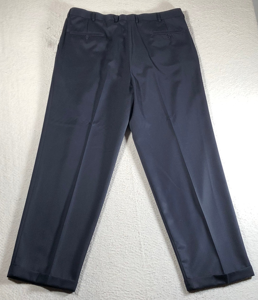 VTG Joseph & Feiss International Pleated Classic Straight Navy Blue ...