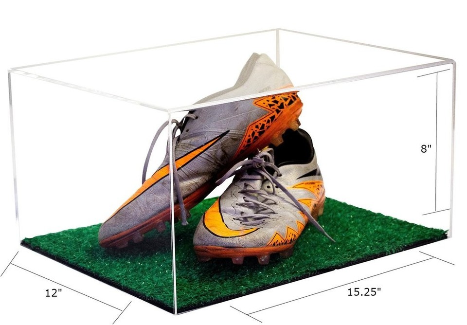 Soccer, Baseball or Football Cleats Clear Display Case with Turf Floor ...