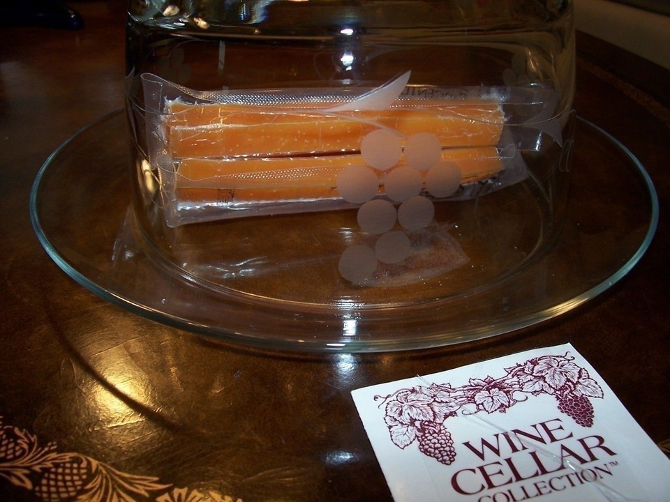 Susquehanna Clear Glass Hand Cut Sonoma Pattern Covered Cheese Server ...