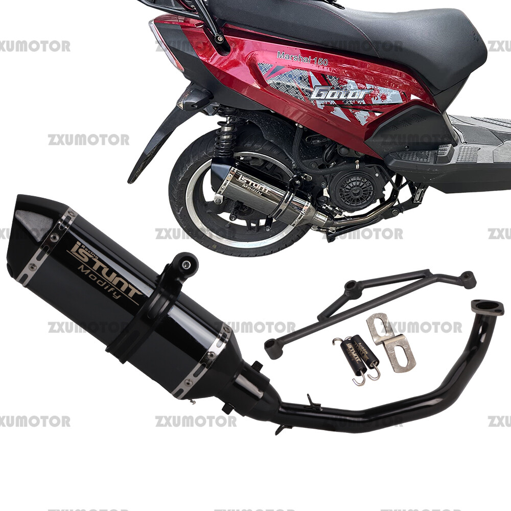 Exhaust System w Muffler For GY6 Engine 125cc 150cc Scooter Moped ATV ...