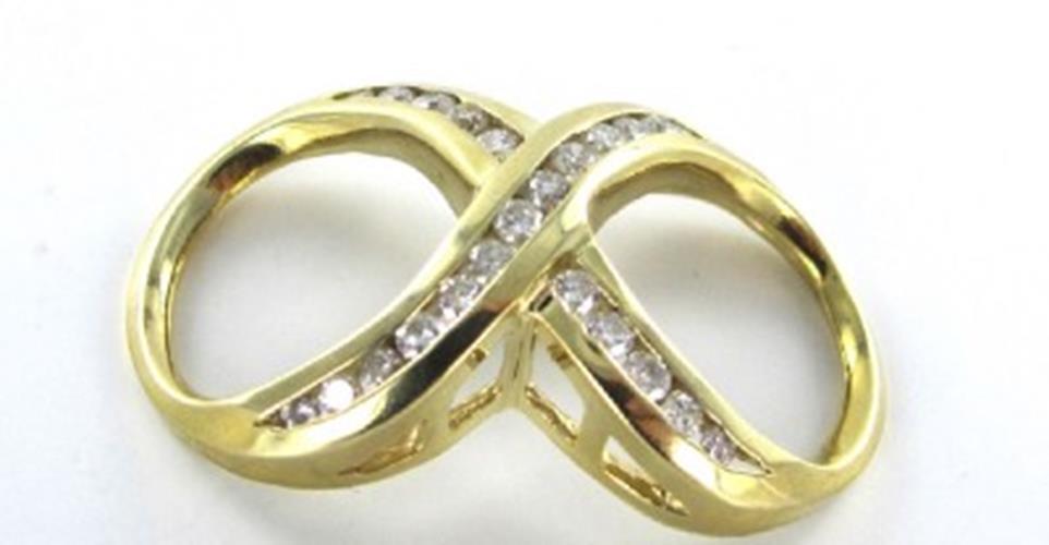 14Kt Yellow Gold Diamond Infinity Slide Pendant Charm | eBay