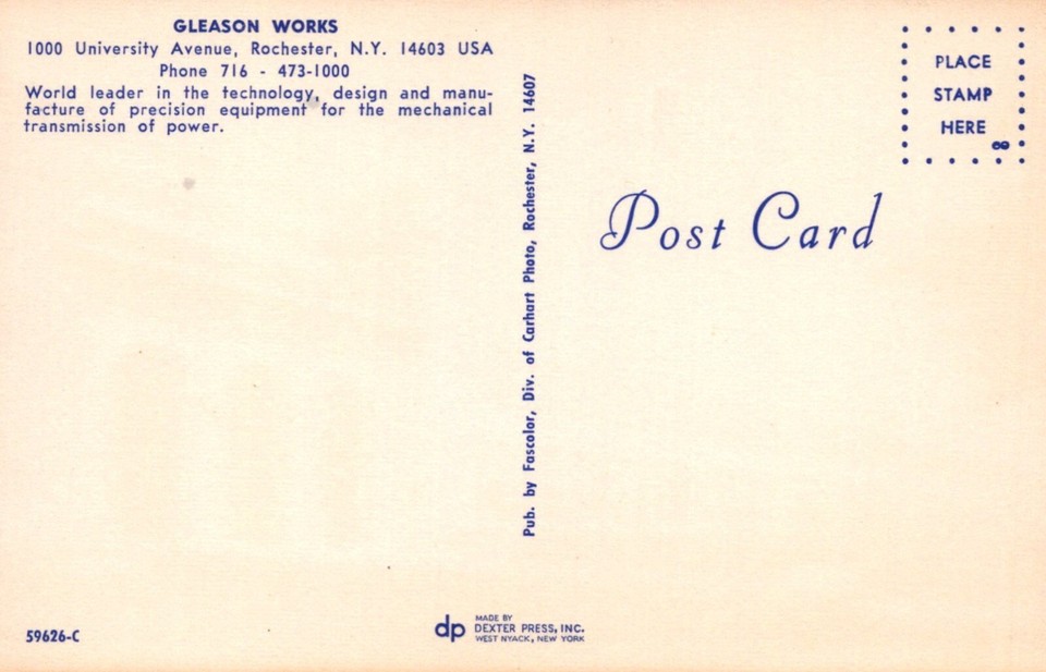 Rochester New York Gleason Works Precision Equipment Power Transmission ...