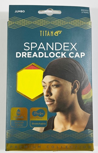 Titan JUMBO Stripe Spandex Dreadlock Cap Stretchable Smooth Fabric ...