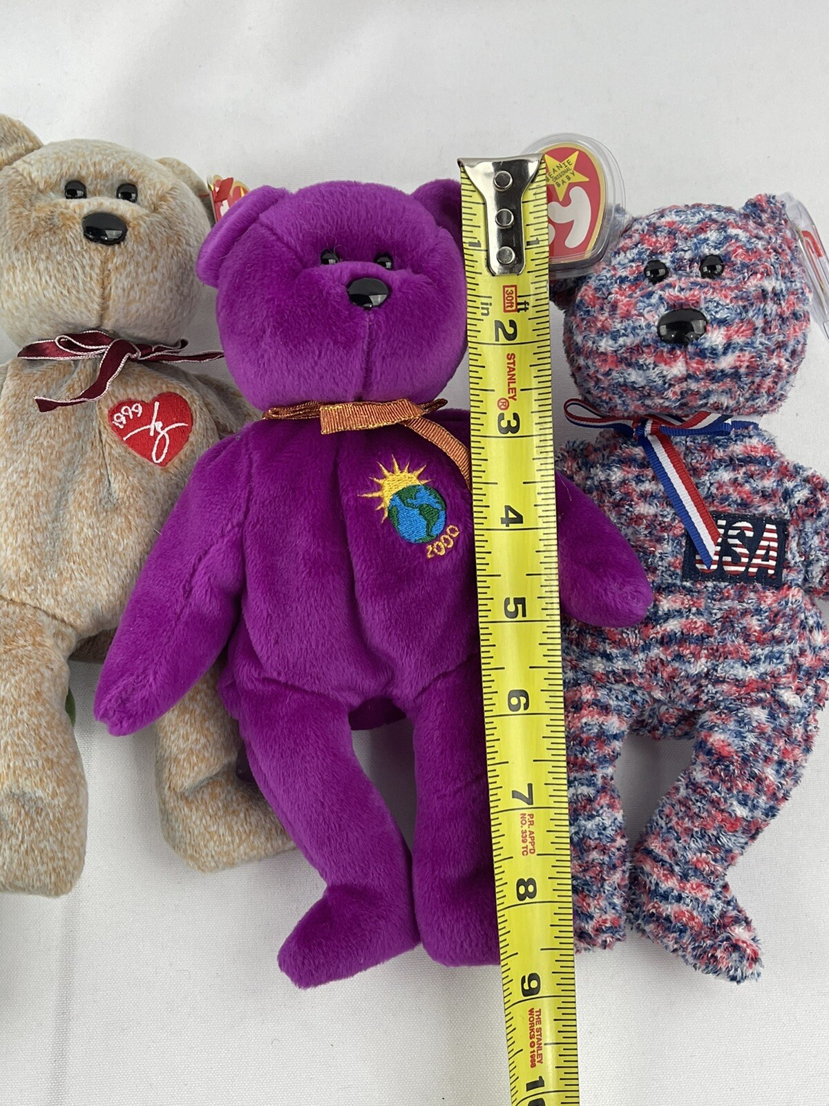 TY Beanie Babies Bear Lot Of 4 Luckier, Millennium, 1999 Signature Bear ...