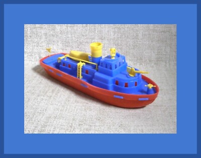 Ship Boat New NOS Red - Blue Hard Plastic Made in Greece Greek Vintage ...
