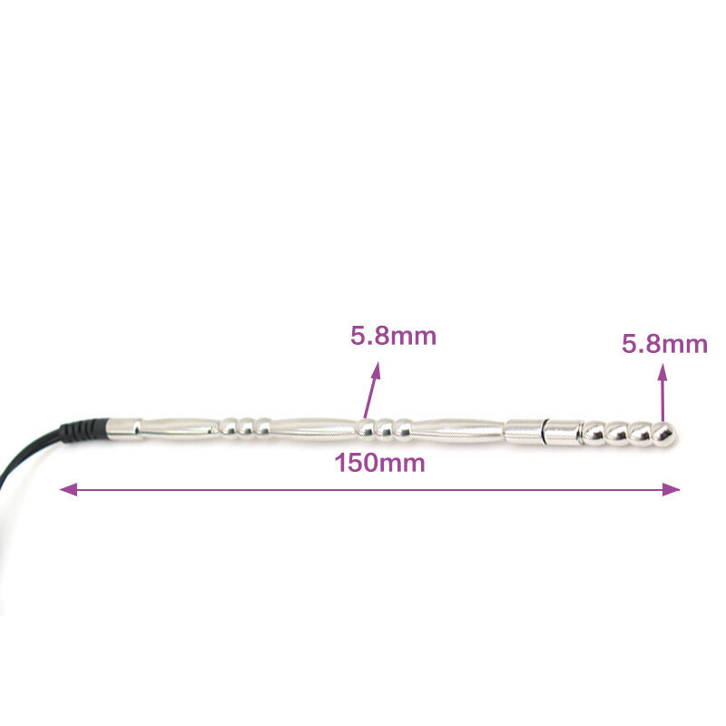 Male Electric E-stim Stretcher Urethral Sounding Rod Penis Plug-Dilator ...