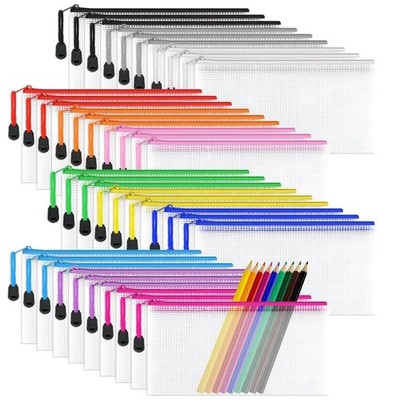 36Pcs Mesh Document Bag,Clear Pencil Case Wallets Folders Travel ...
