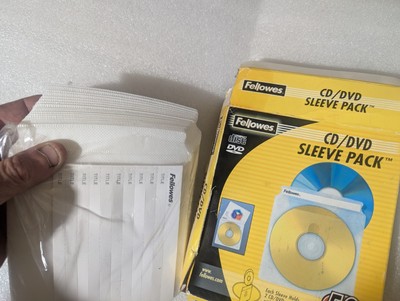 21 Total New Fellowes CD / DVD Sleeves Cover Holder Double Sided Frm ...