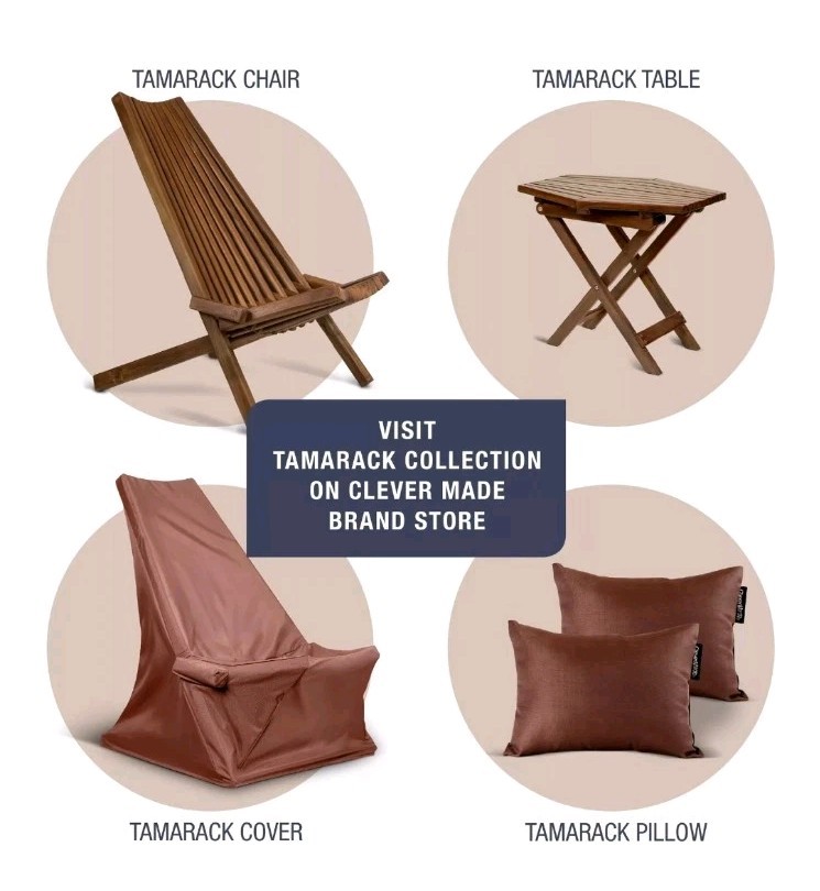 CleverMade Tamarack Folding Wooden Outdoor Chair -Stylish Low Profile Wood Chair | eBay