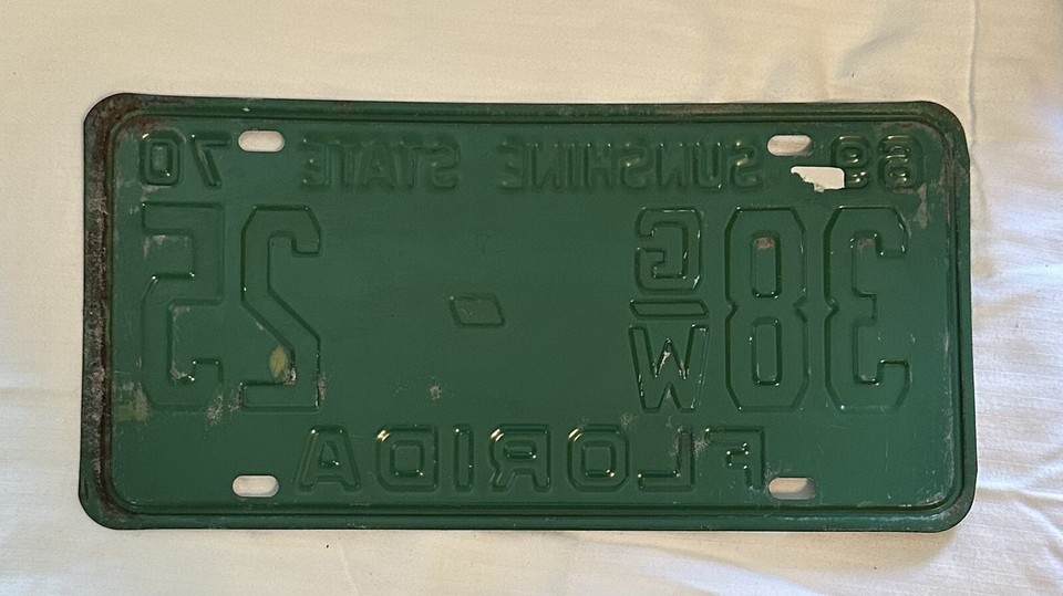 Vintage Unrestored Florida License Plate Double Digit 69-70 | eBay