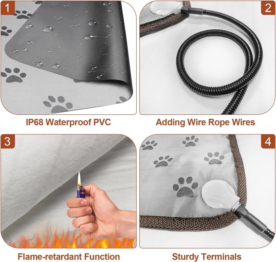 34x21 X-Large Dog Heating Pad - Waterproof Pet Heat Mat Smart ...