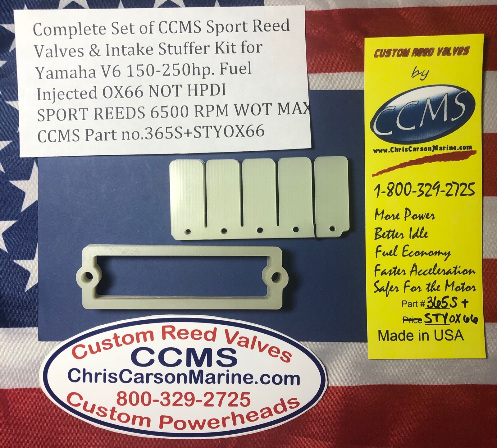 CCMS Yamaha Sport Outboard Reed Valve & Intake Stuffer Kit 150-250hp ...