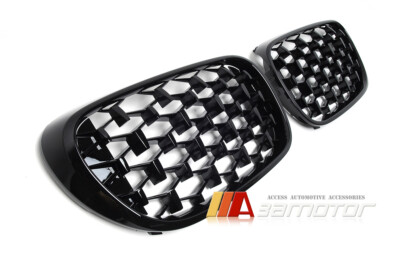 All Gloss Black Diamond Front Grilles fits 2016-18 BMW G11 G12 Pre-LCI ...