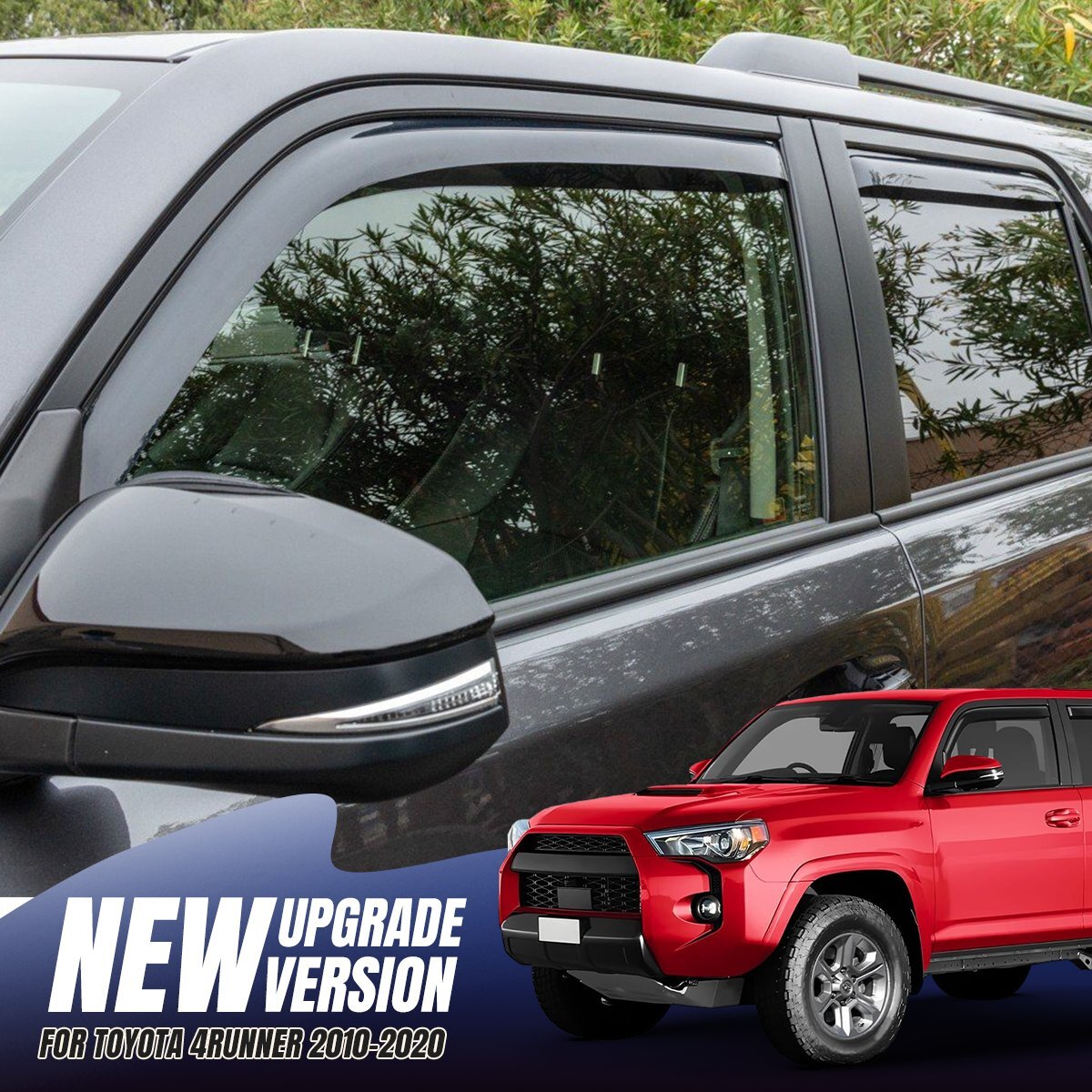 In-Channel Window Visors Sun Rain Guards Vent Shade For 4Runner 2010 ...